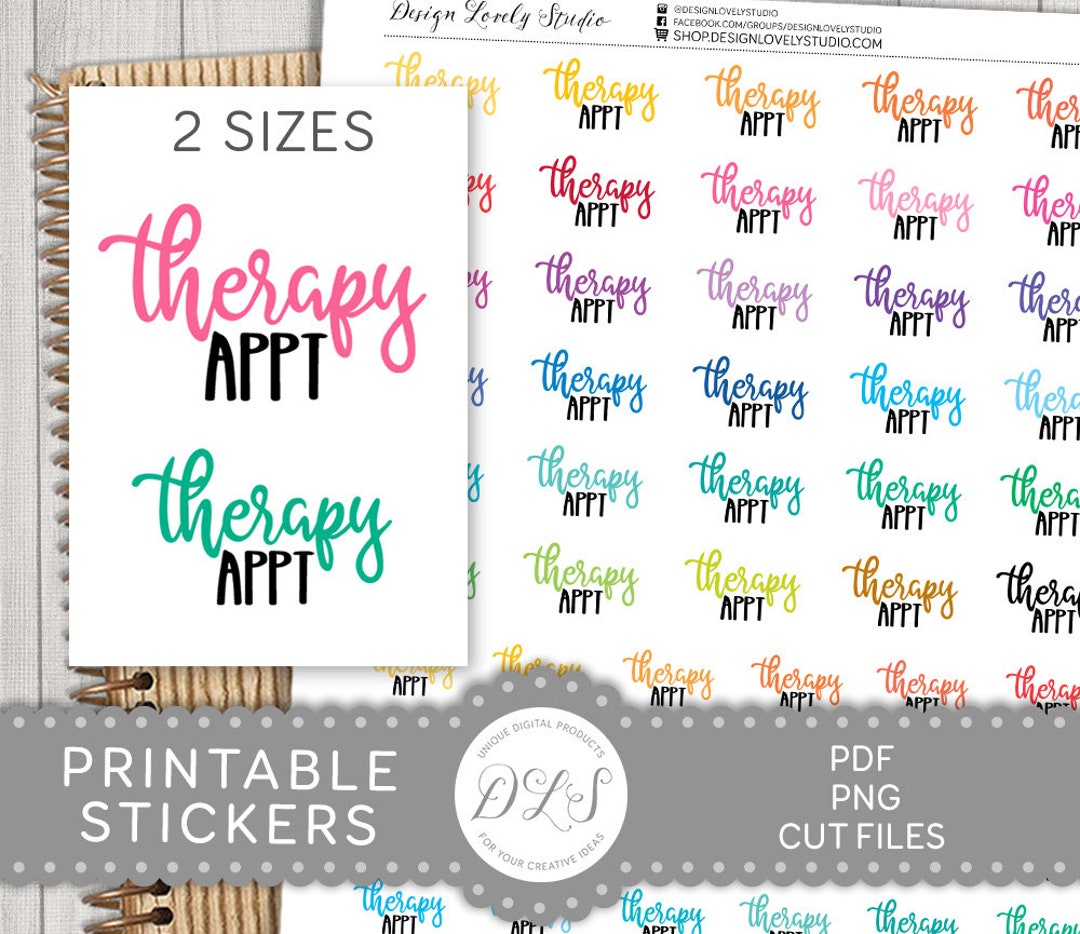 THERAPY APPT Script Planner Stickers, Therapy Appointment Printable ...