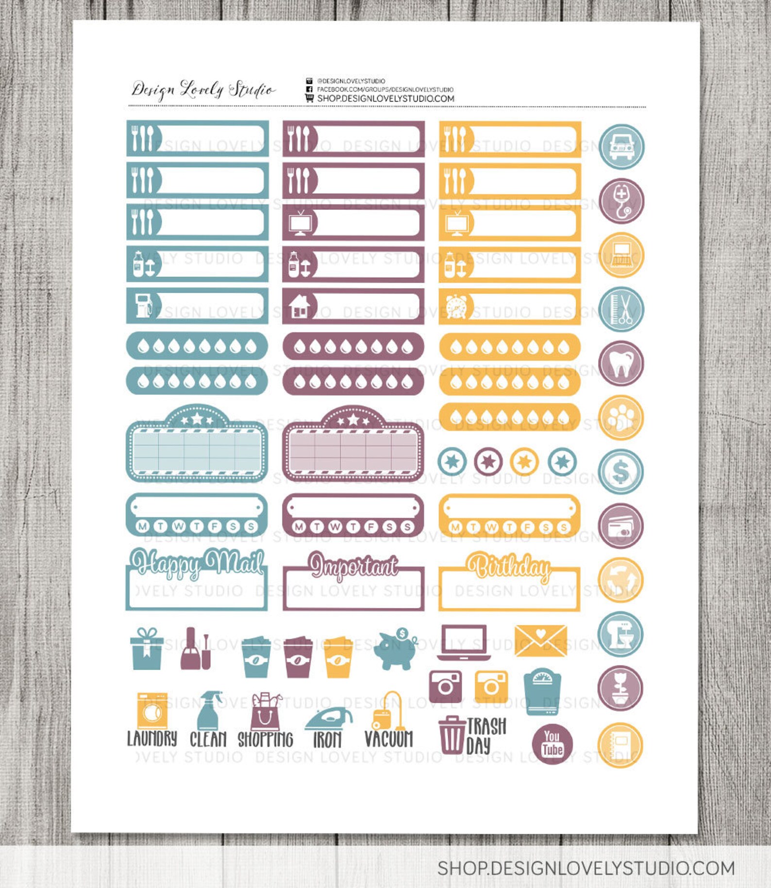 Big Happy Planner Printable Stickers Printable Weekly - Etsy