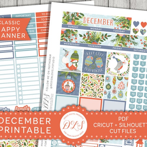 DECEMBER Printable Planner Stickers Happy Planner Stickers - Etsy