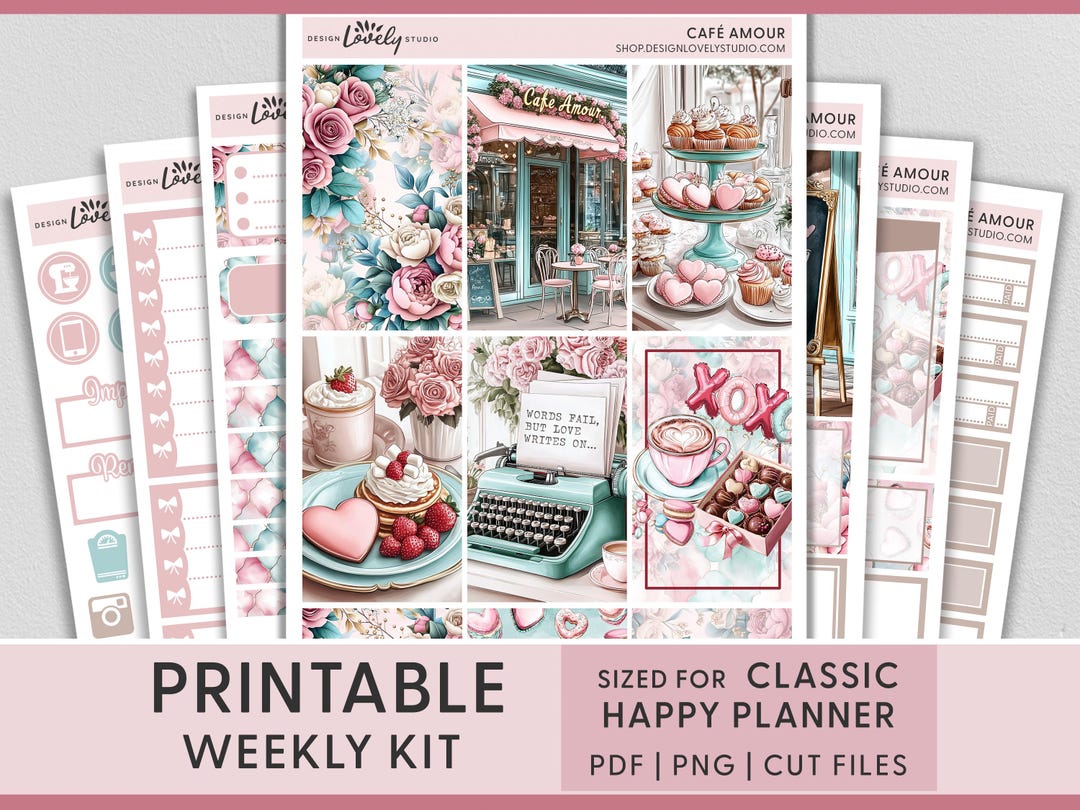 Valentine's Day Planner Stickers, Valentines Day Planner Kit, February ...