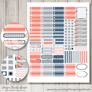 Printable Horizontal Planner Stickers, Winter Weekly Planner Kit, ECLP ...