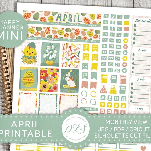 Easter Mini Happy Planner April Mini Happy Planner Printable - Etsy