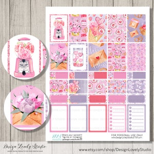 Printable VALENTINES Day Planner Stickers, Happy Planner Valentines ...