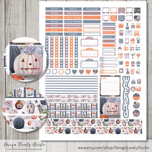 Printable Halloween Planner Stickers, October Weekly Stickers Kit, Fall ...