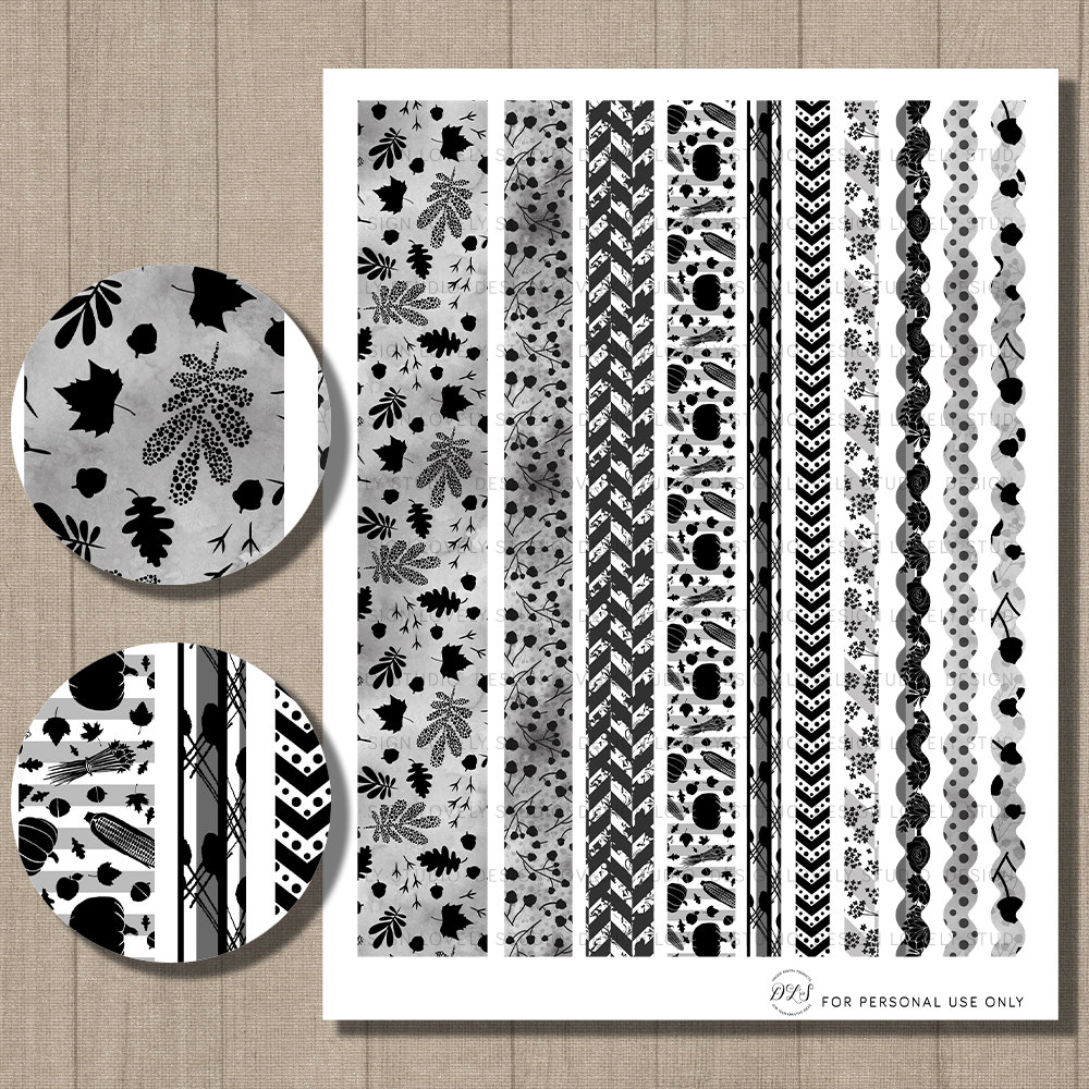 Printable Black and White Stickers Weekly Kit for Erin | Etsy