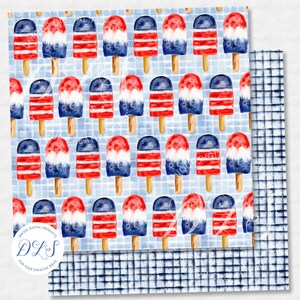 4th of July Digital Paper, Independence Day Background, Patriotic ...
