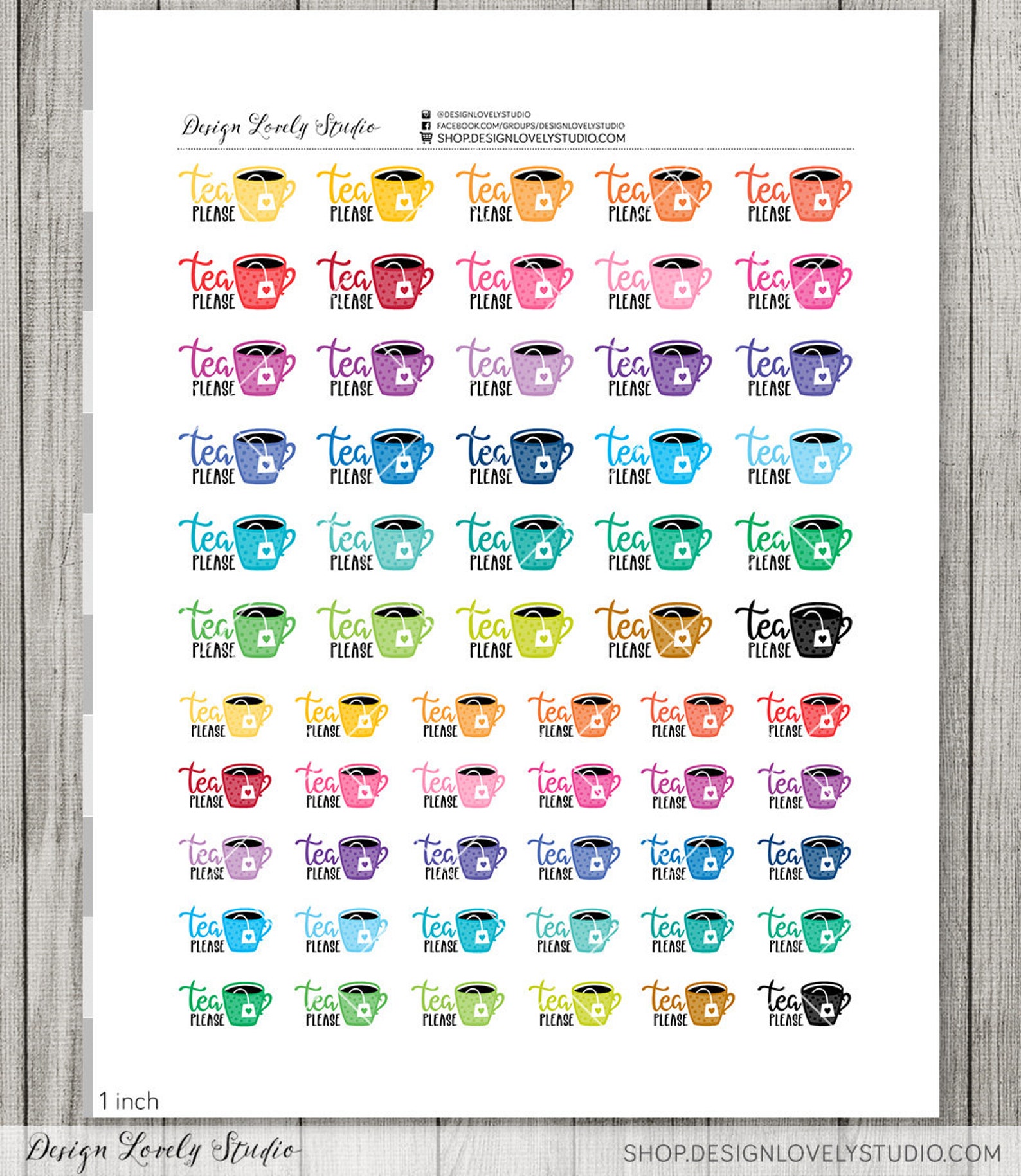 TEA PLEASE Planner Stickers Printable Tea Planner Stickers | Etsy
