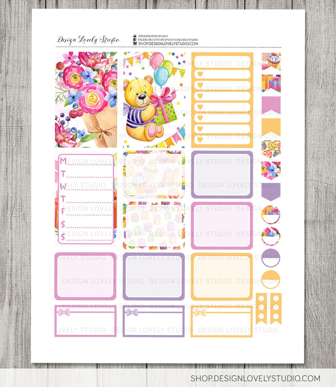 PRINTABLE Birthday Planner Stickers Kit Big Happy Planner - Etsy
