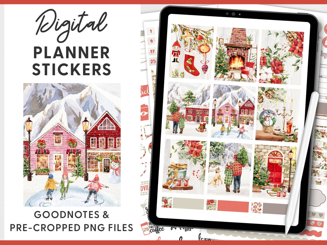 Christmas Digital Stickers, December Digital Planner Stickers ...