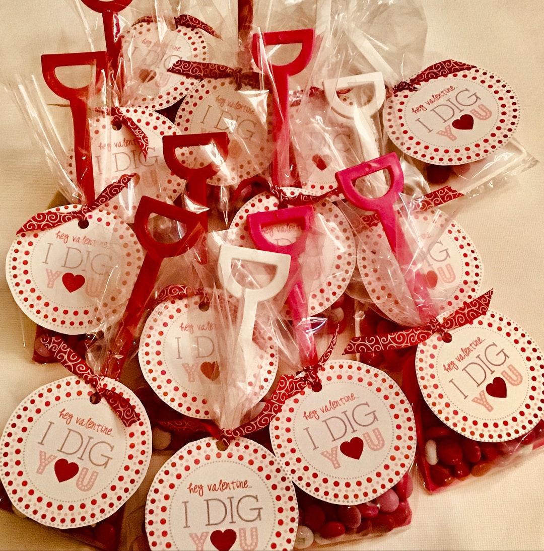 I Dig You Valentine With Shovel and M&ms, Valentines Treat Valentines ...