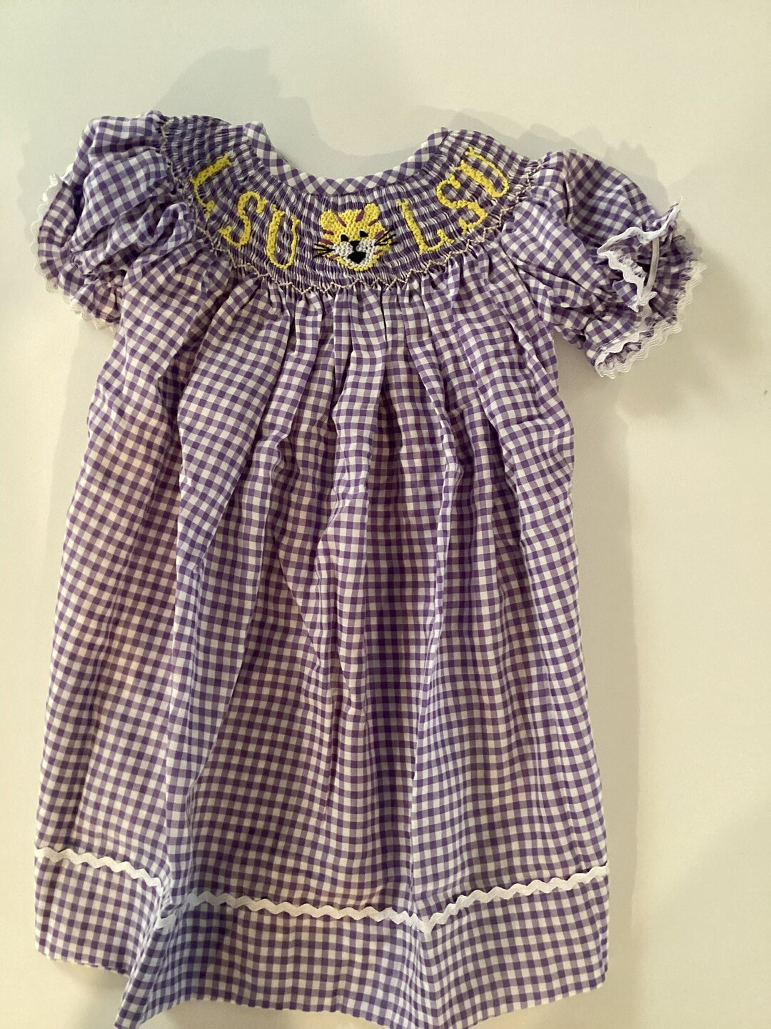 Collegiate/tigers/football/ Louisiana/lsu Hand Smocked Bishop Dress for ...