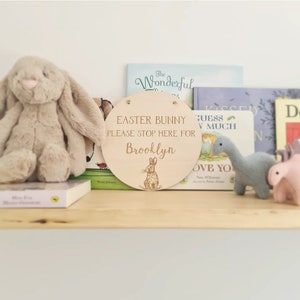 Personalised Bunny Stop Here Sign - Etsy