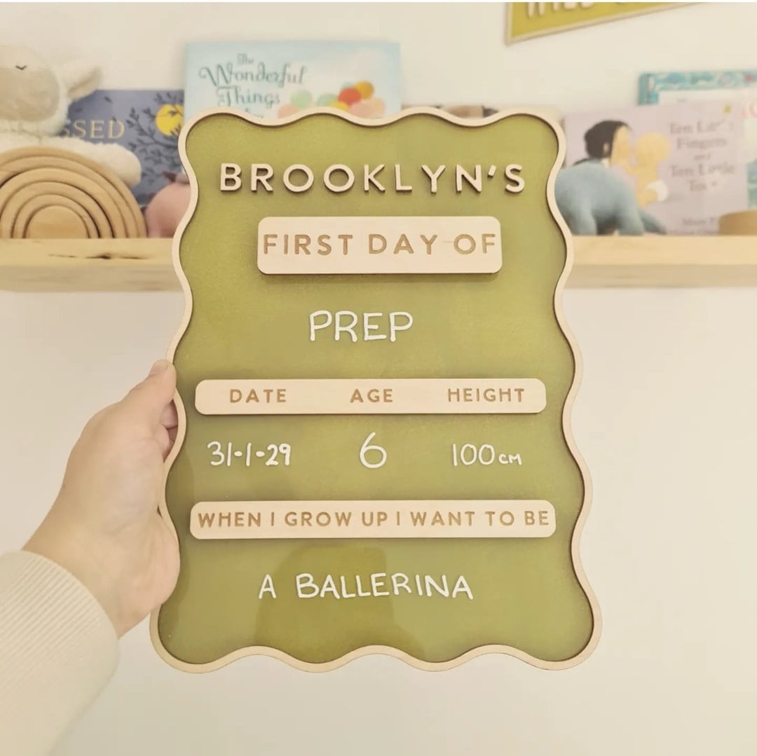 Personalised First Day / Last Day Board - Colour Options - Etsy Australia