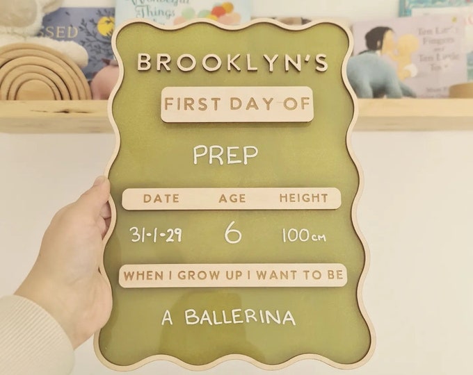 Personalised First Day Board, Customisable First Day Board, Kids First ...