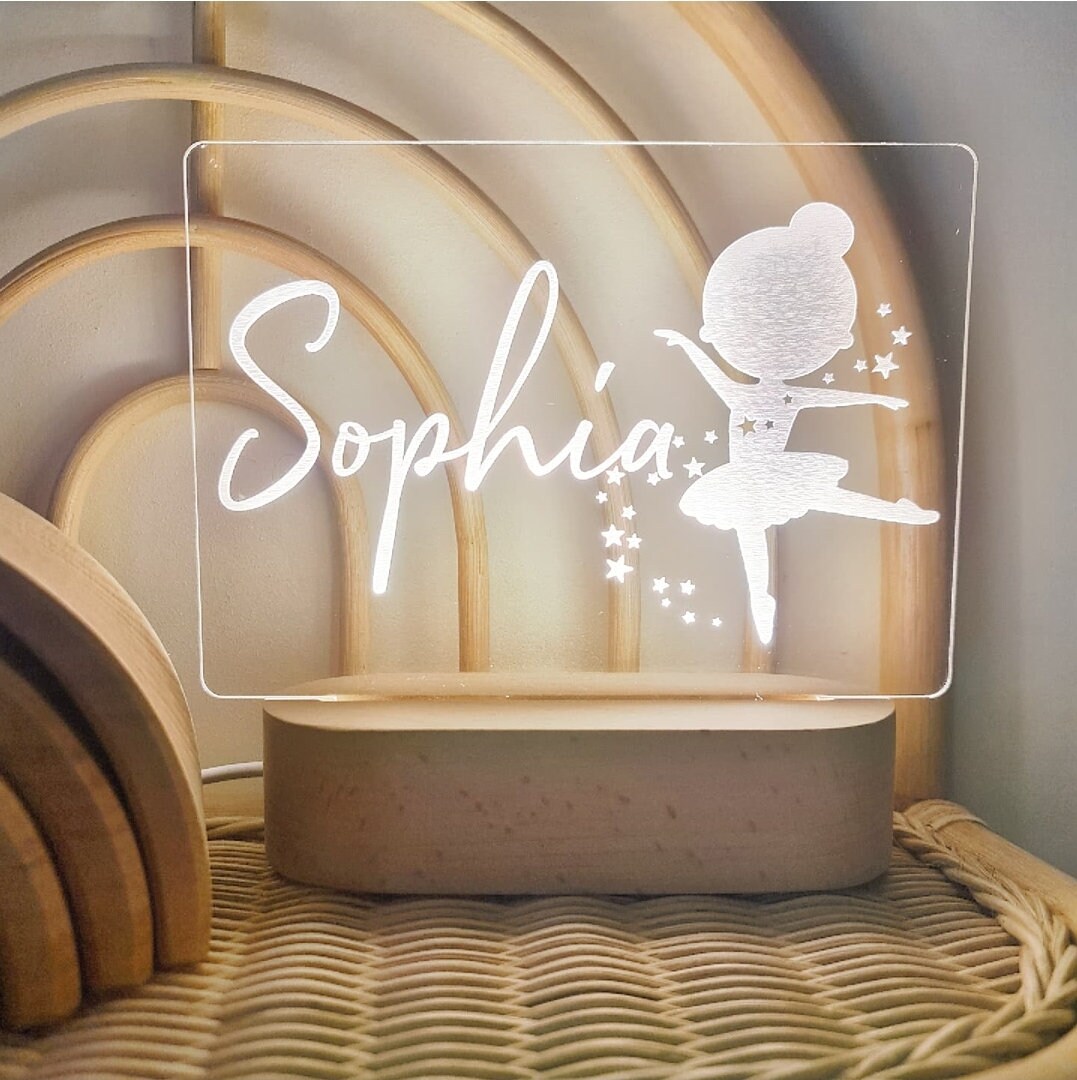 Personalised LED Night Light Ballerina | Etsy