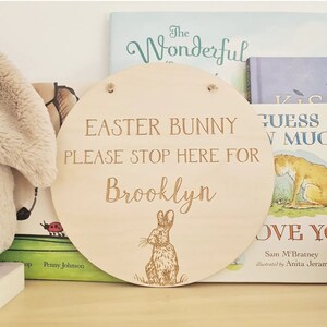Personalised Bunny Stop Here Sign - Etsy