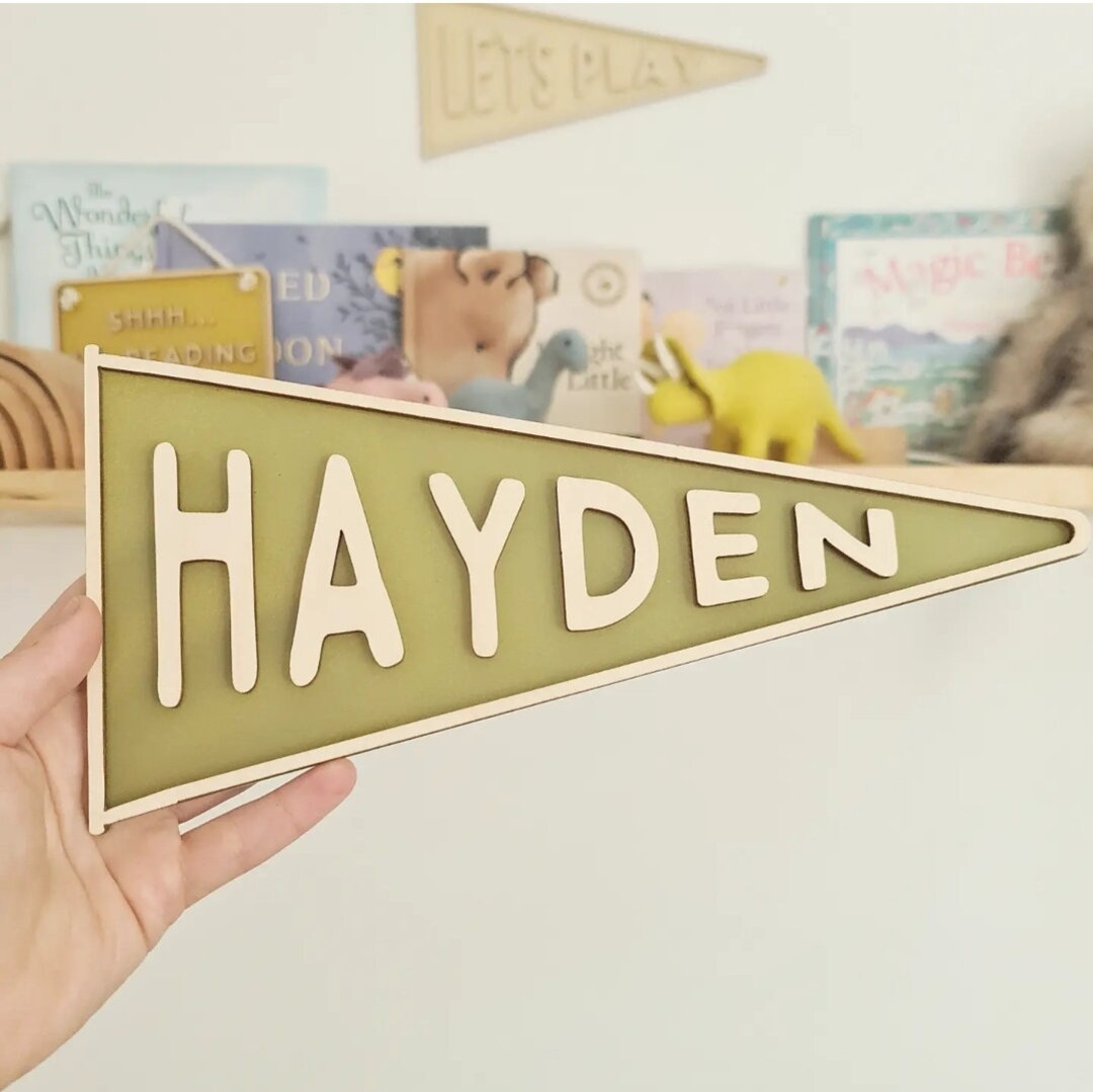 Personalised Pennant Flag Sign - Colour Options - Etsy