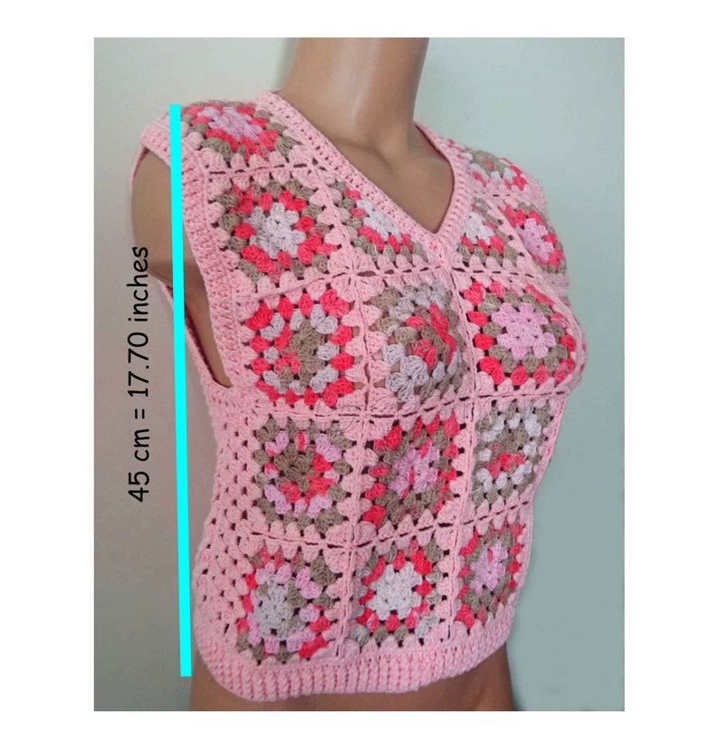 Sweater Vest, Crochet Sweater, Granny Square Top, Patchwork Sweater ...