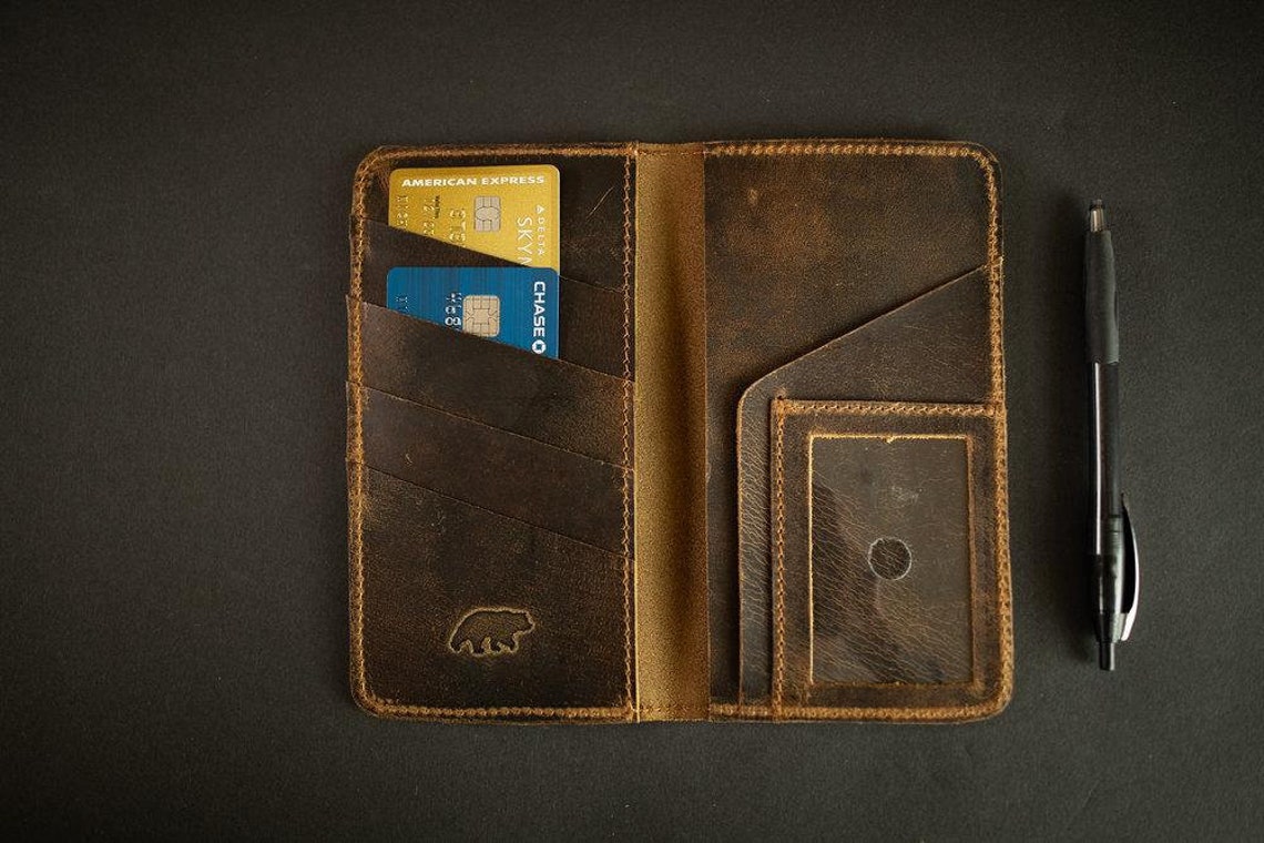 Leather Checkbook Wallet - Etsy