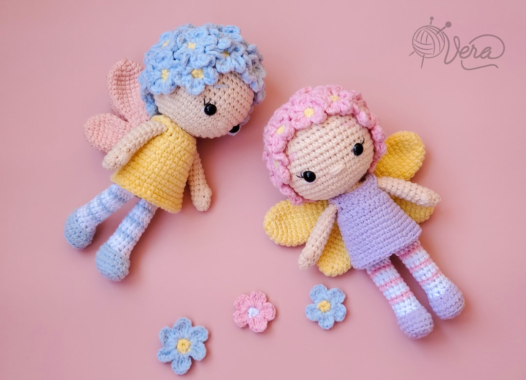 Flower Fairy Crochet Doll, Amigurumi Fairy Toy - Etsy