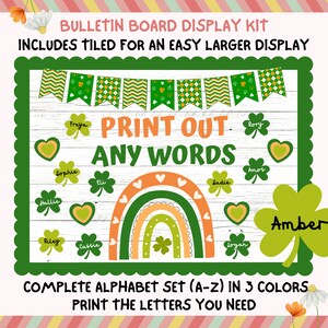 St Patricks Day Bulletin Board Kit, Shamrock Bulletin, St Patricks ...