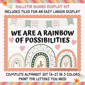 Boho Themed Bulletin Board Rainbow of Possibilities Motivational ...