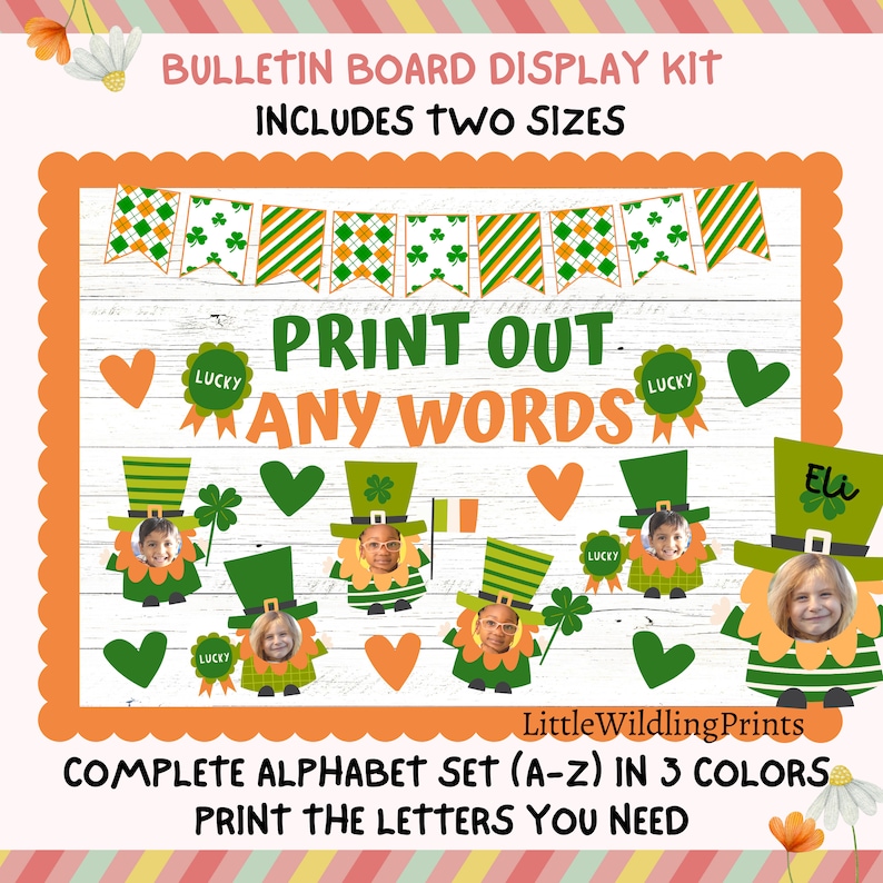 Leprechaun Bulletin Board St Patricks Day Bulletin Board Kit - Etsy