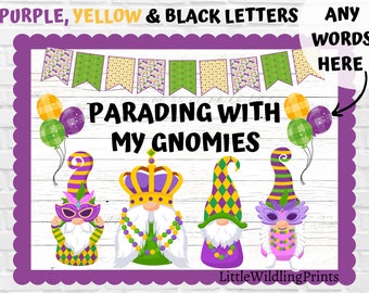 Mardi Gras Gnomes Bulletin Board Parading With My Gnomies Display Kit ...