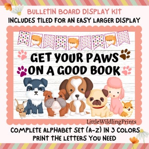 Library, Book, Dog, Pawsome, Puppy Love, Reading Bulletin Board Kit - Etsy
