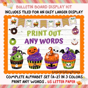 Halloween, Cupcakes, Bulletin Board Kit, October - Etsy