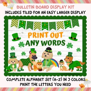 St Patricks Day Bulletin Lucky Blessed Pups Dogs Irish Bulletin March ...