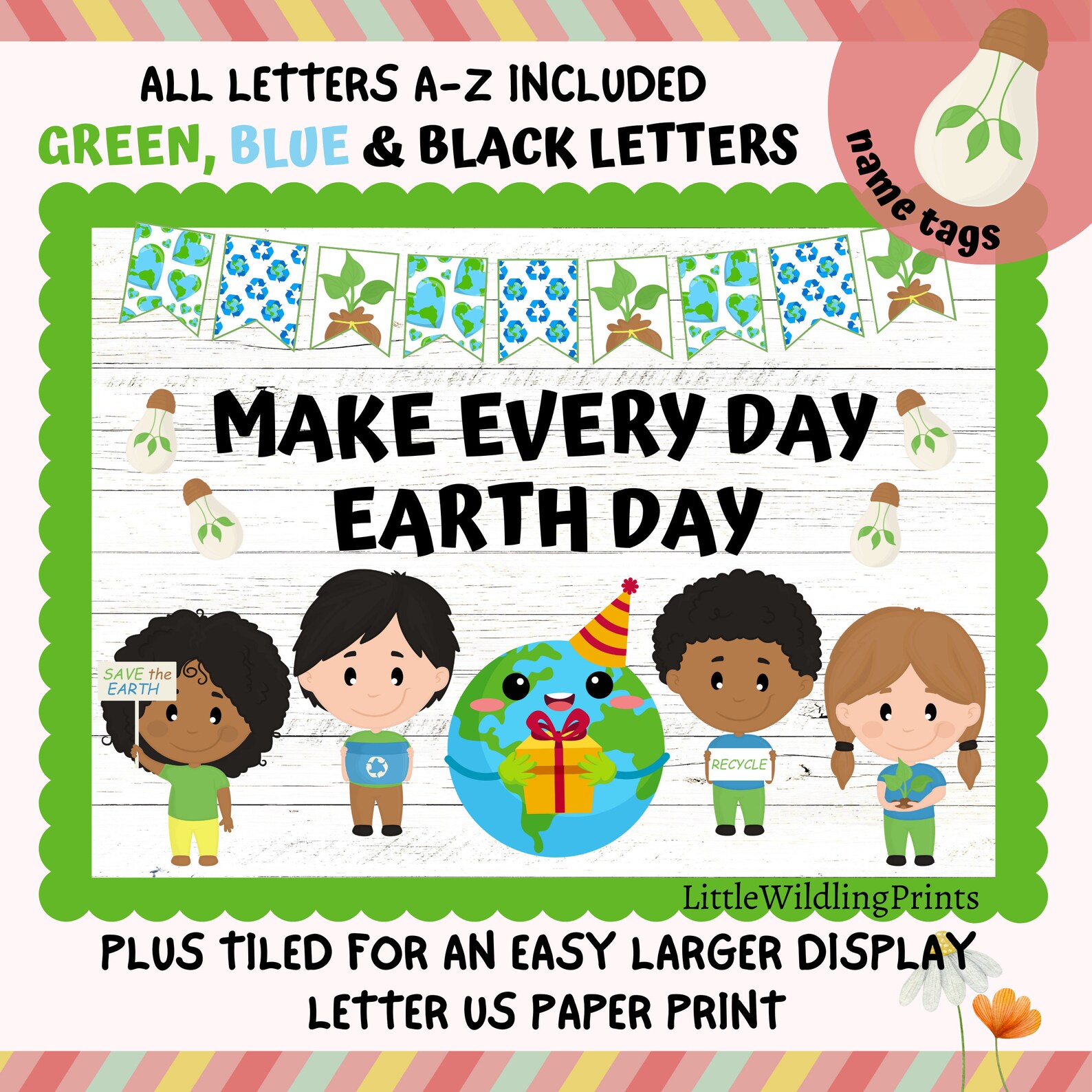 Earth Day World Bulletin Board Planet Invest Recycle Display - Etsy