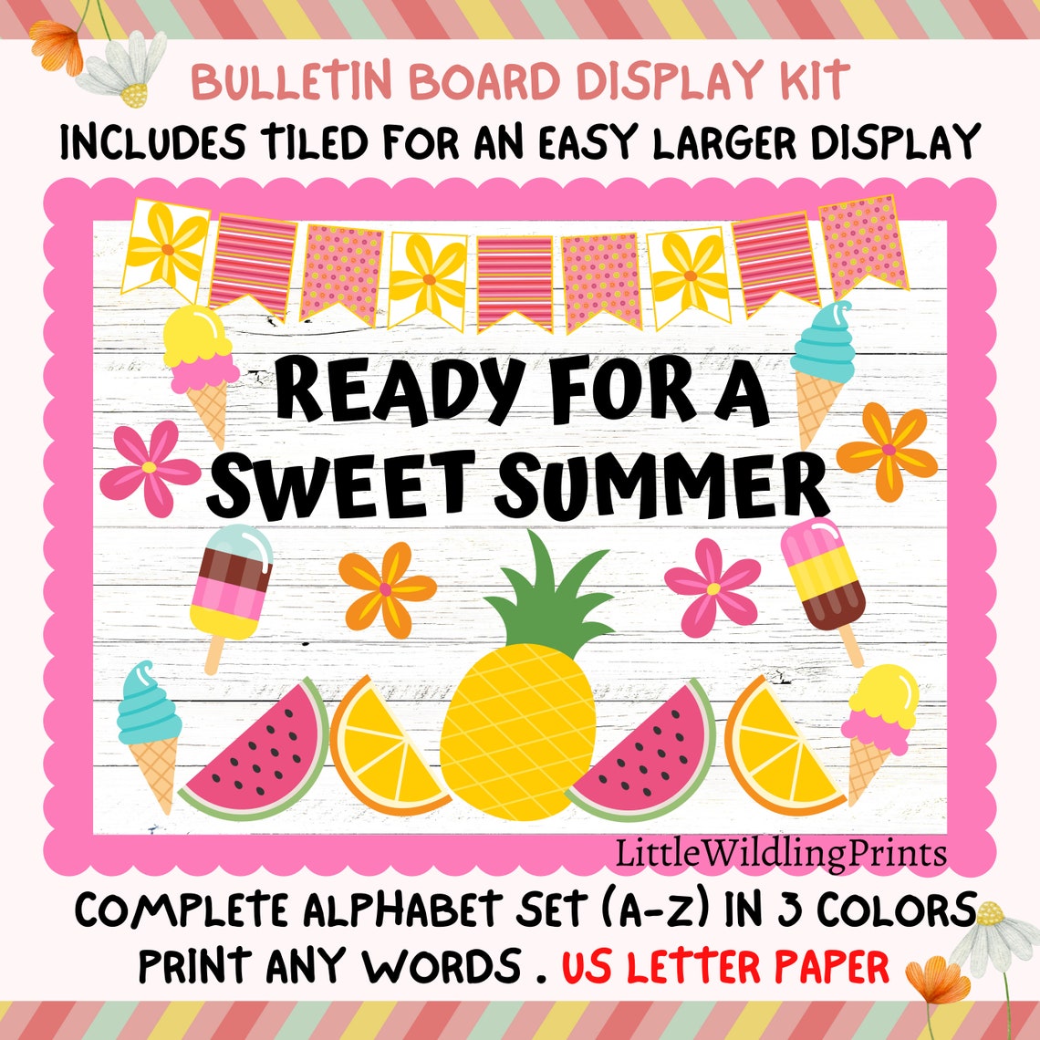 Sweet Summer Bulletin Board Pineapple Fruit Popsicles Display - Etsy