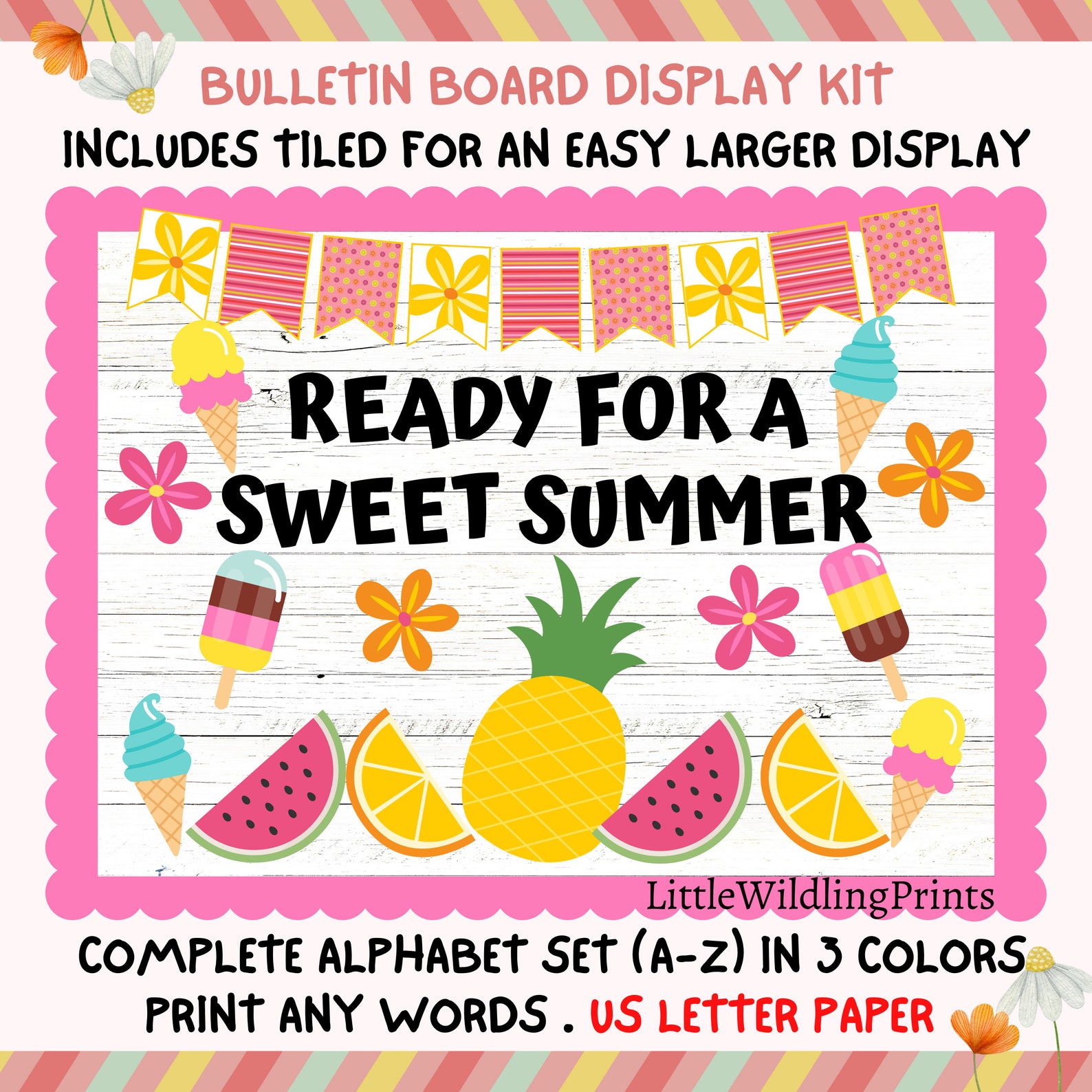 Sweet Summer Bulletin Board Pineapple Fruit Popsicles Display - Etsy
