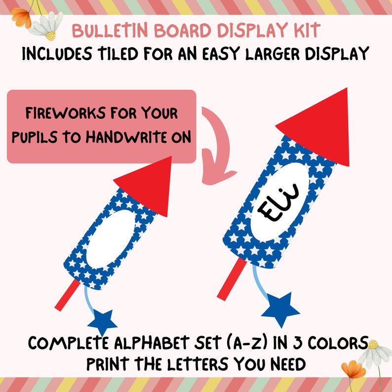 4th July Firecracker Class Bulletin Board, US Firework Truck Class Decor, Independence Day Class ...