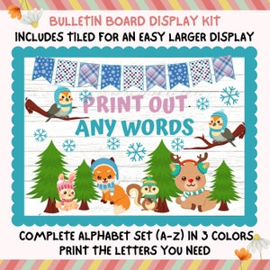 Winter, Woodland, Animals, Winter Bulletin Board Kit, January - Etsy