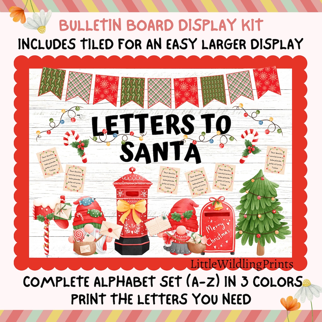 Letters to Santa, Bulletin Board Kit, Christmas, Mail, Post, Christmas ...