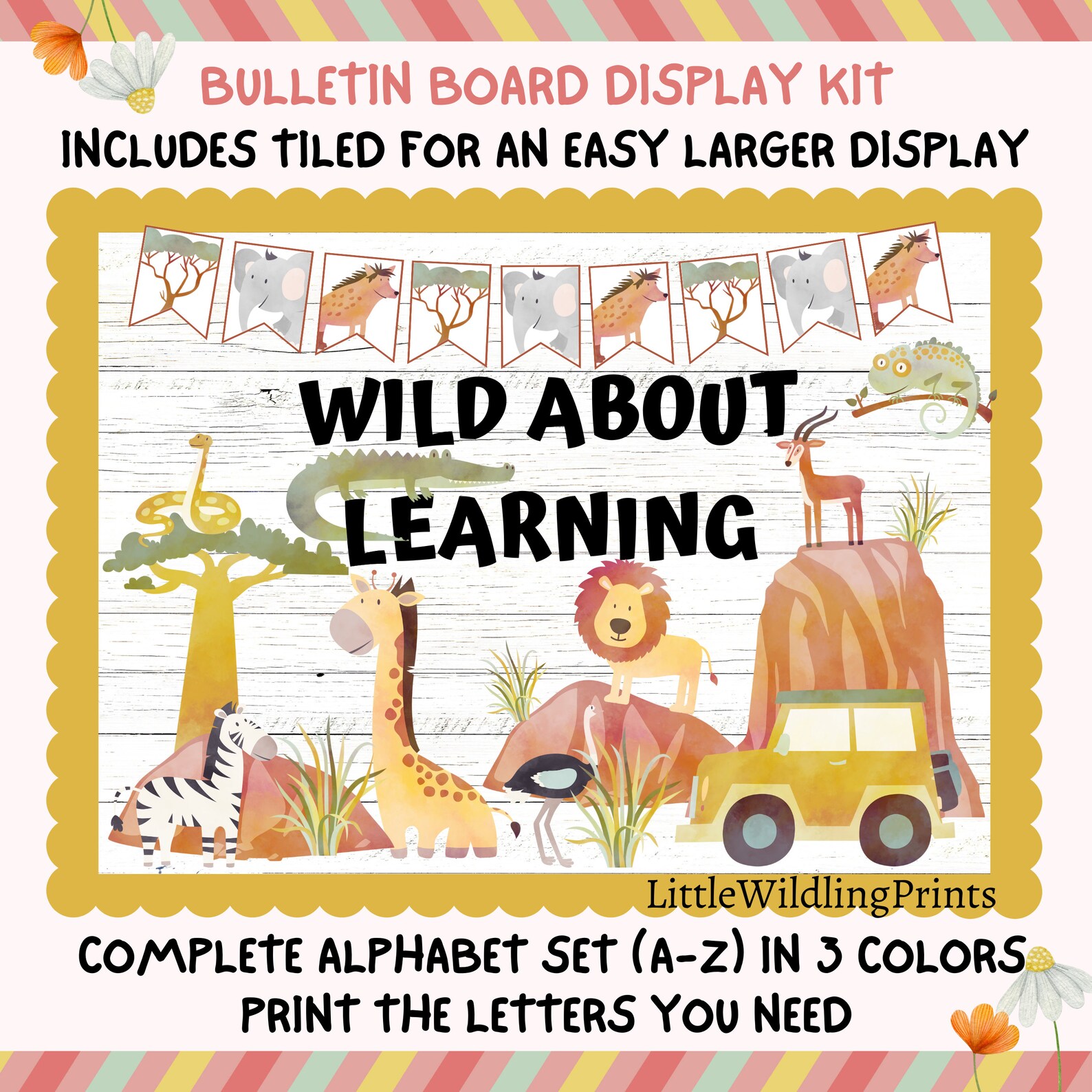 Animal Safari Truck Bulletin Board Kit Wildlife Africa - Etsy
