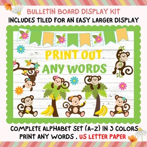 Monkey Back to School Bulletin Board New Grade Welcome Display Kit ...