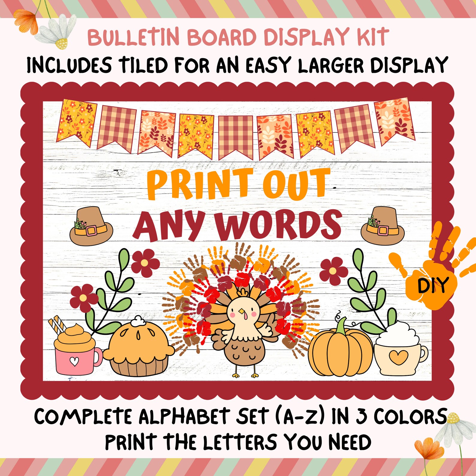 Thanksgiving, Turkey, Fall, Handprint DIY Class Activity, Give Thanks ...