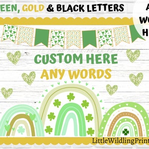 St Patricks Day Boho Rainbows Class Lucky Blessed Bulletin | Etsy