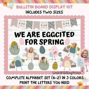 Spring Bulletin Board Display Kit, Easter, Class Eggs Chicks, April May ...