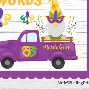 Mardi Gras Gnome Truck Bulletin Board Let the Good Times Roll Display ...