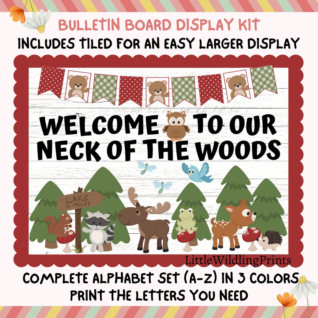 Woodland Animals Library Bulletin Board Kit, Adventure Campers Ranger ...