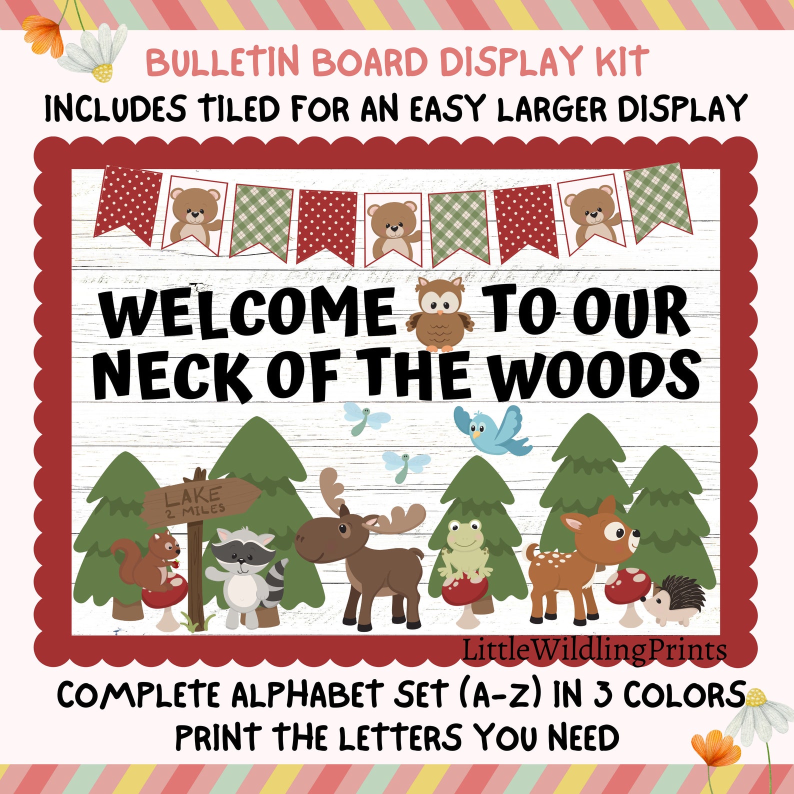 Woodland Animals Library Bulletin Board Kit, Adventure Campers Ranger ...