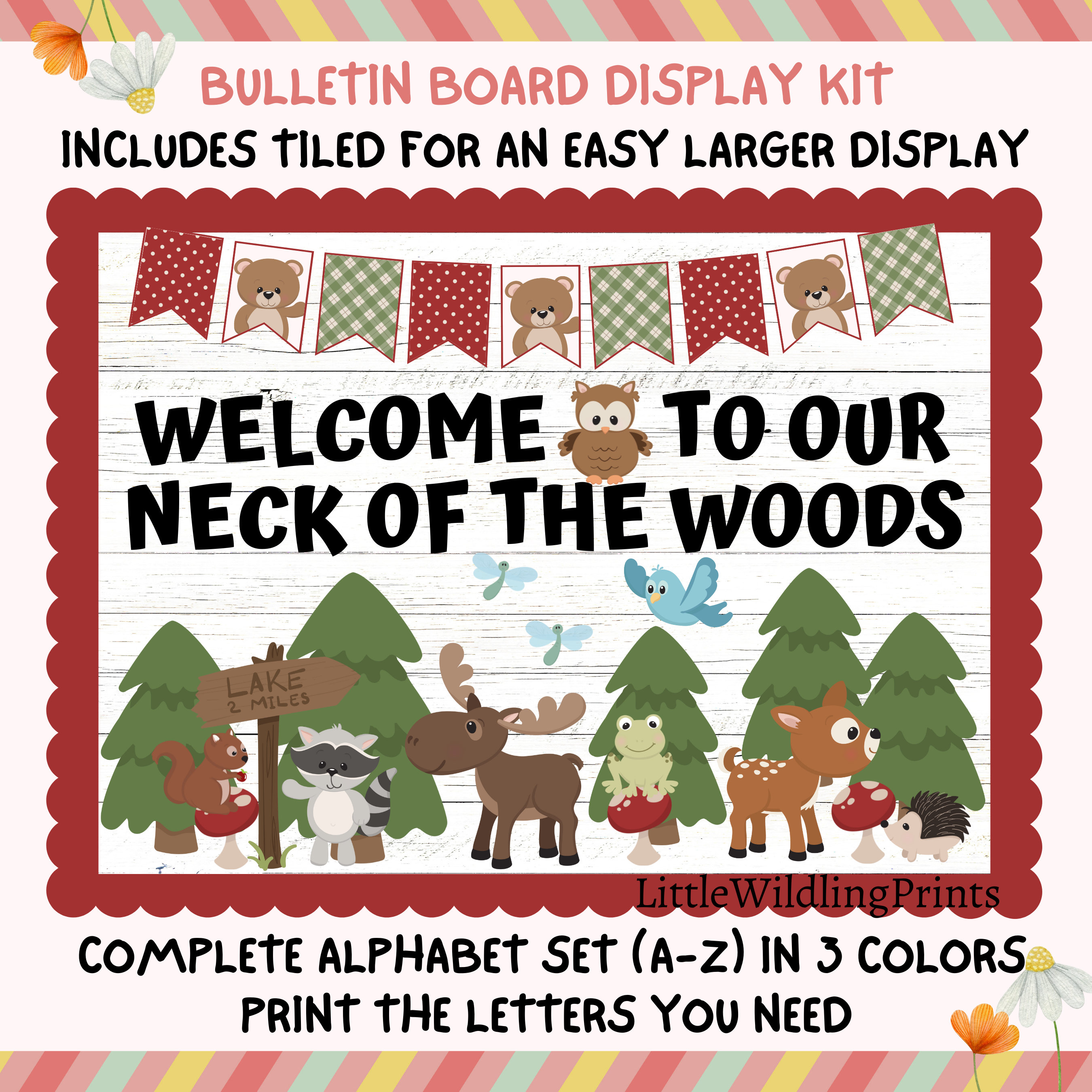 Woodland Animals Library Bulletin Board Kit Adventure Campers - Etsy UK