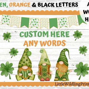 St Patricks Day Gnome Cutest Clovers Bulletin Board Display Kit Custom ...