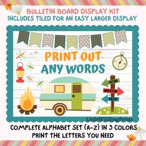 Reading Camp Out Bulletin Board Kit - Books Adventure Camping Theme ...