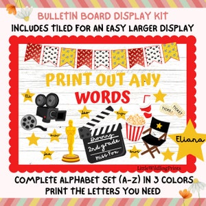 Lights Camera Action Back to School Bulletin Board Kit, Theatre Movie ...