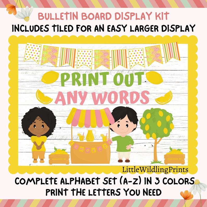 Summer Lemonade Sweet Stand Bulletin Board Squeeze the Day - Etsy